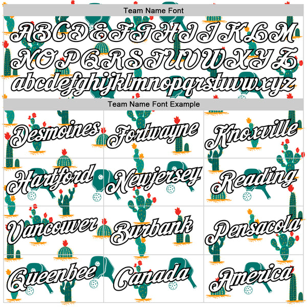 Custom White Black 3D Pickleball Paddles Balls Cactus Performance T ...
