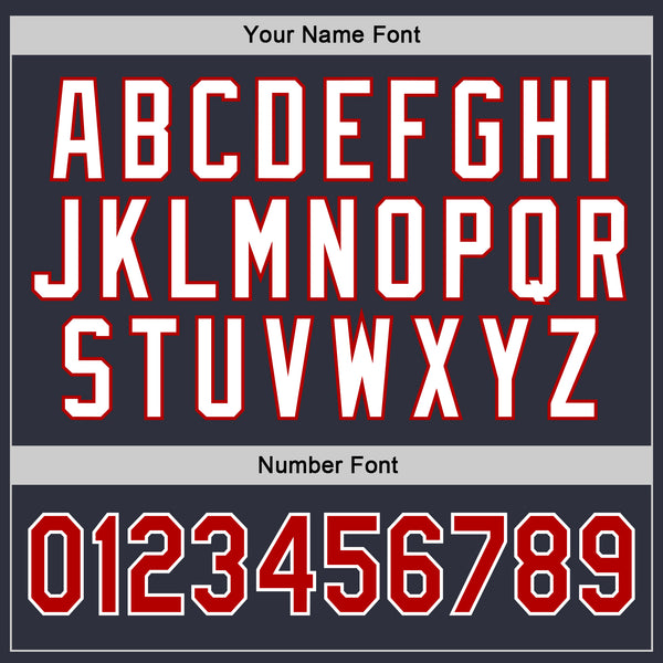 Custom Stitched Navy Red-White Sports Pullover Sweatshirt Hoodie On ...