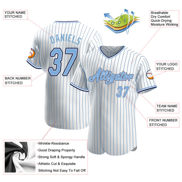 Design Team Baseball Light Blue Navy Authentic White Light Blue Strip ...